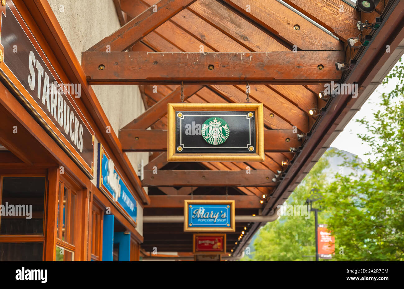 Starbucks sign and logo at Banff, Alberta, Canada Stock Photo - Alamy