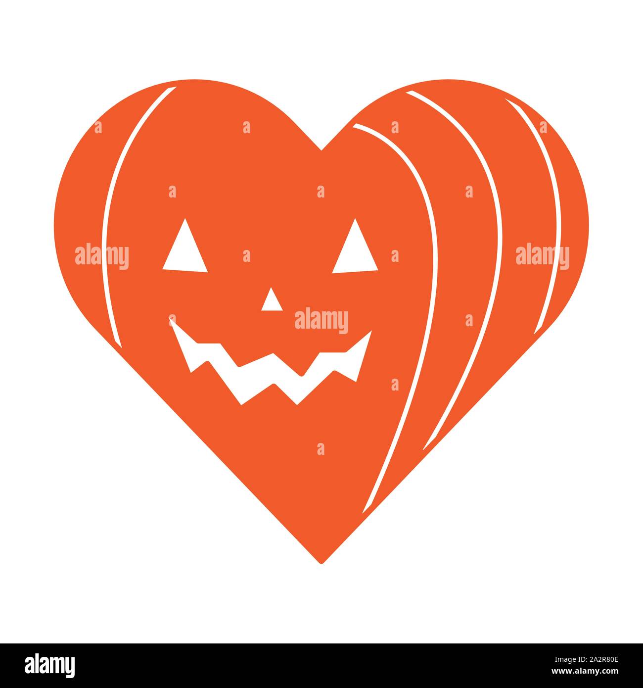 halloween pumpkin with face and heart shape Stock Vector Image & Art ...