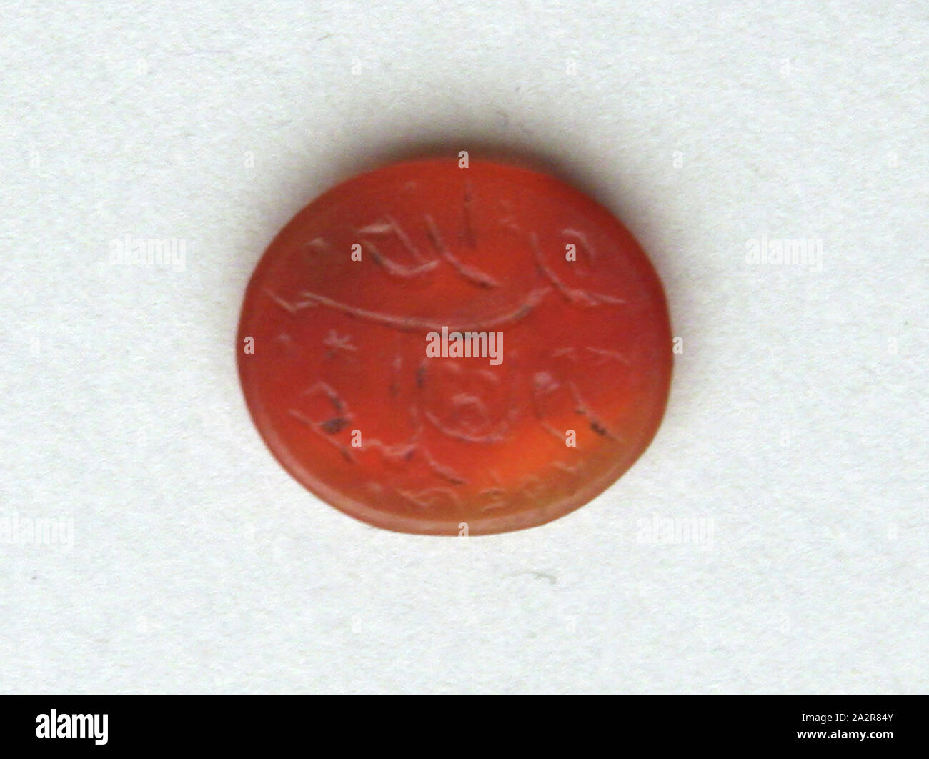 Islamic, Turkish, Personal Seal or Ring Stone, carnelian, Diam: 1/2 in ...