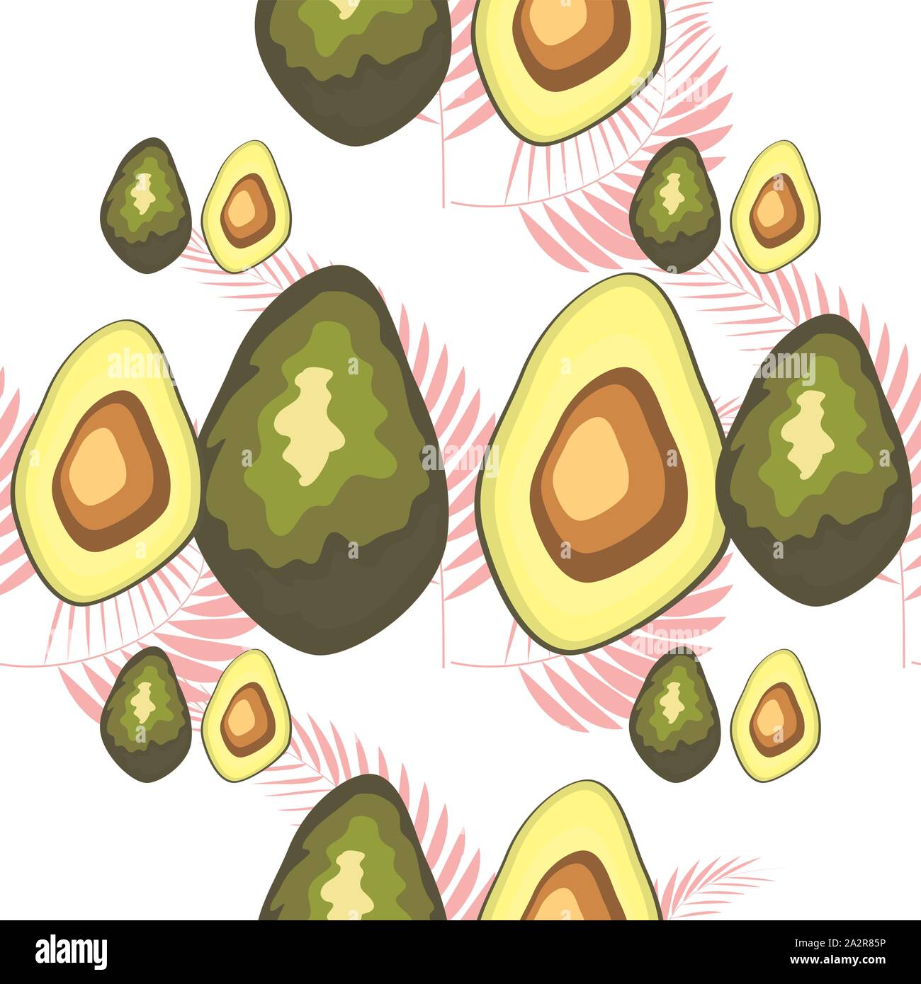 healthy food. Avocado print. Seamless pattern. Cute nature illustration ...