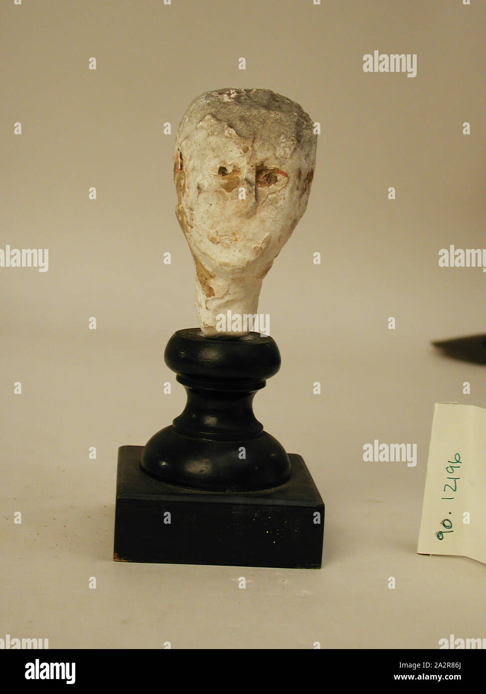 Coptic, Egyptian, Head, Terracotta, traces of polychromy, 3 1/4 x 1 3/4 ...