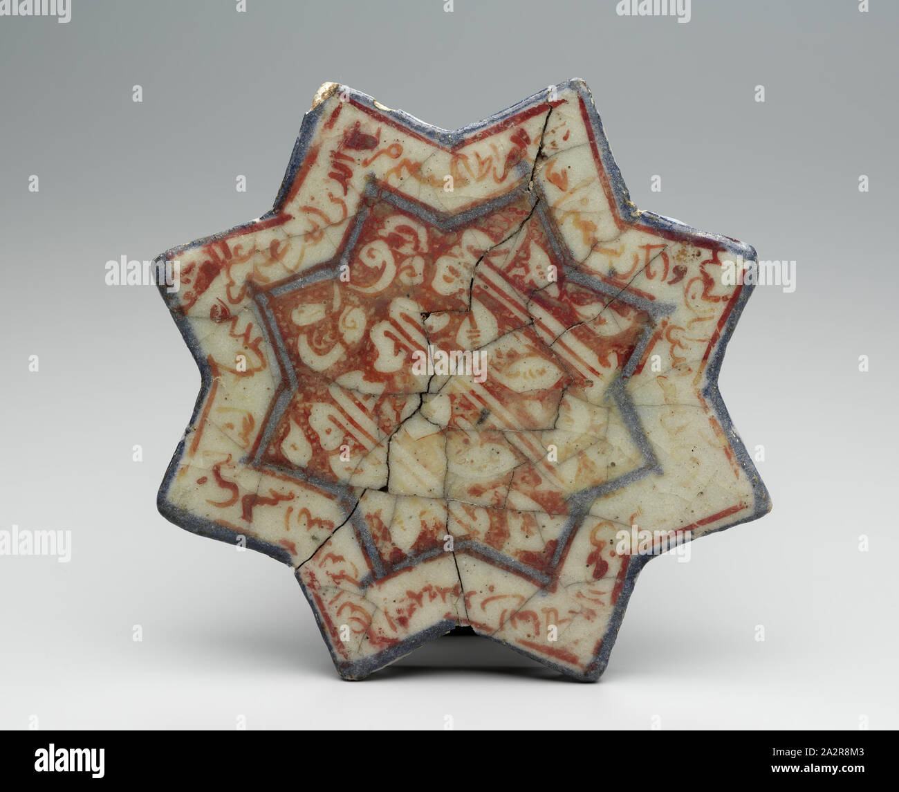 Islamic, Iranian, Star Tile, early 14th Century, Composite body with ...