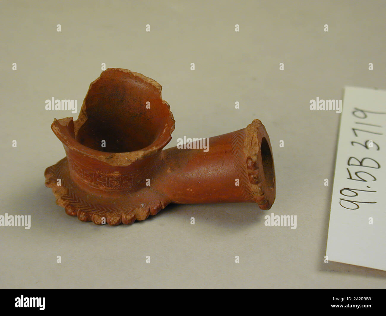 Islamic, Egyptian, Pipe Bowl, 19th century, Terracotta, Overall: 1 × 1 ...