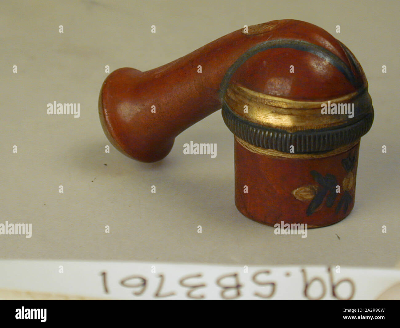 Islamic, Turkish, Pipe Bowl, 19th century, Terracotta, gold polychromy ...