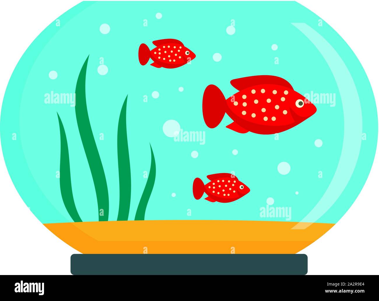 Red fish aquarium icon. Flat illustration of red fish aquarium vector ...