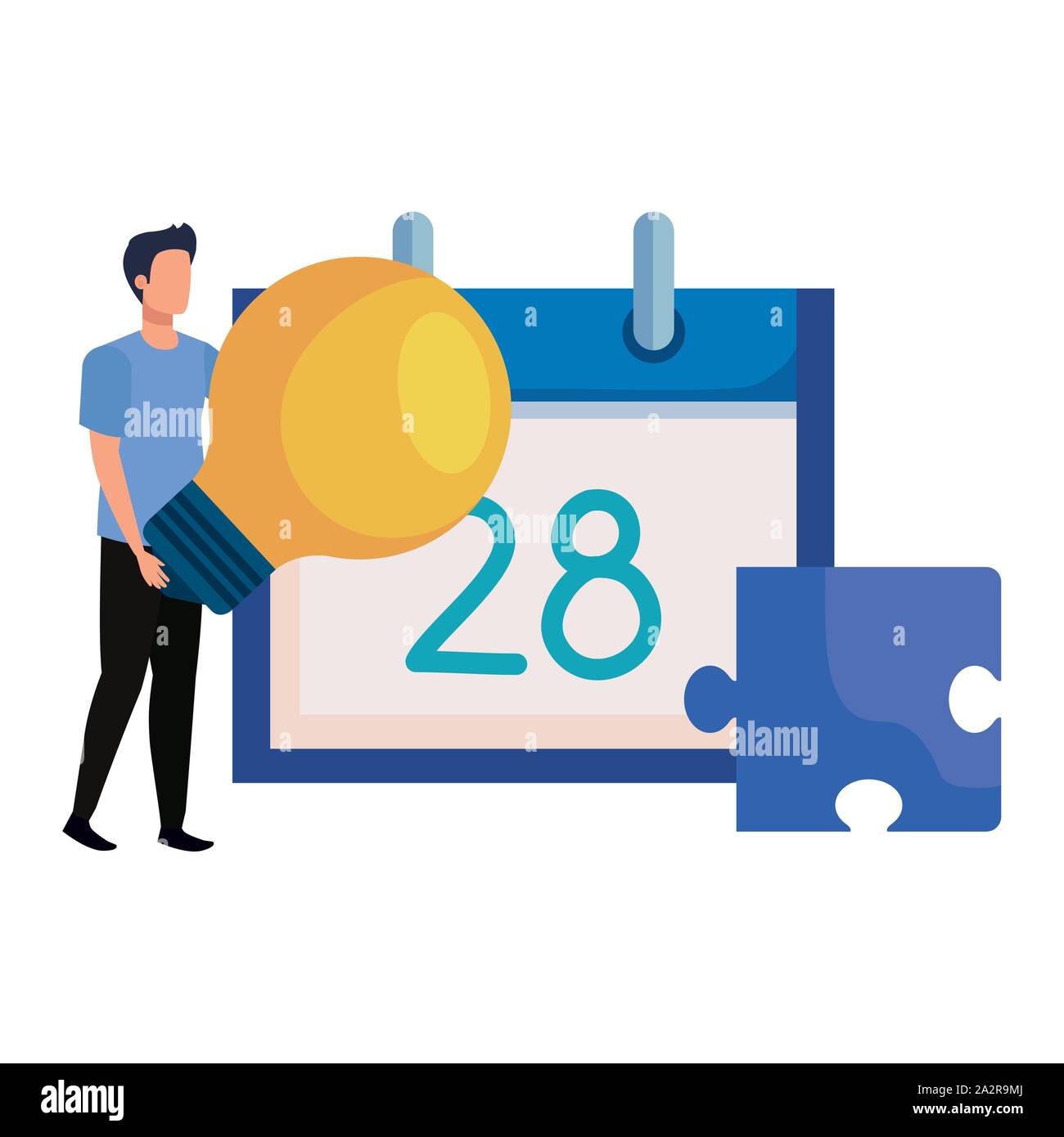 Young man puzzle piece Stock Vector Images - Alamy