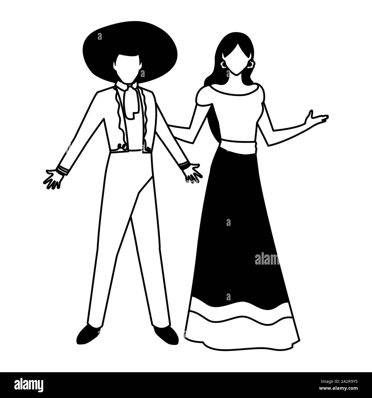 Mexican couple design, Mexico culture tourism landmark latin and party ...