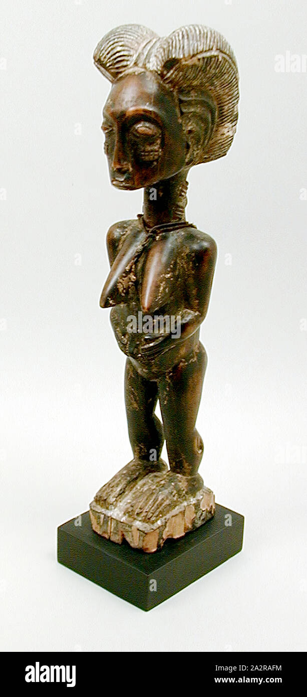 Baule, African, Standing Female Figure, 19th century, carved wood with ...