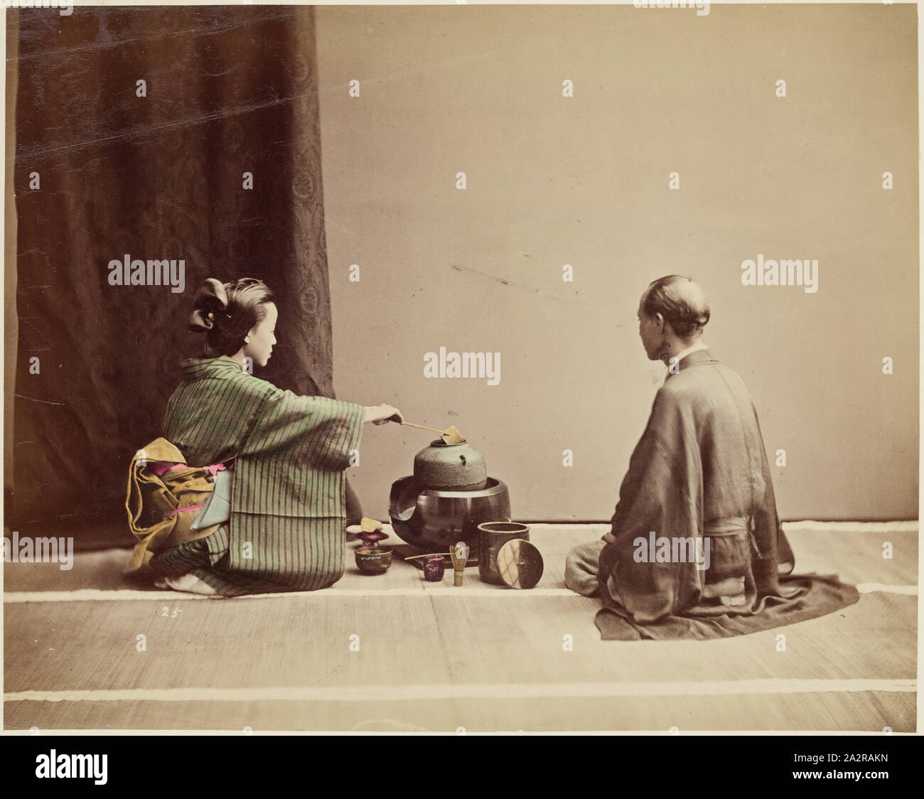 Unknown (Japanese), Tea Ceremony, ca. 1885, hand-tinted albumen print ...