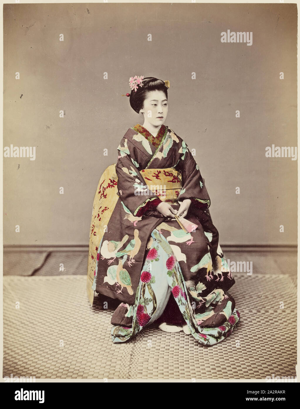 Unknown (Japanese), Woman in Festival Costume, ca. 1885, hand-tinted ...