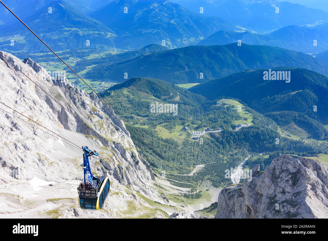 Dachstein Mountains: Dachstein Mountains south face, cable railway ...
