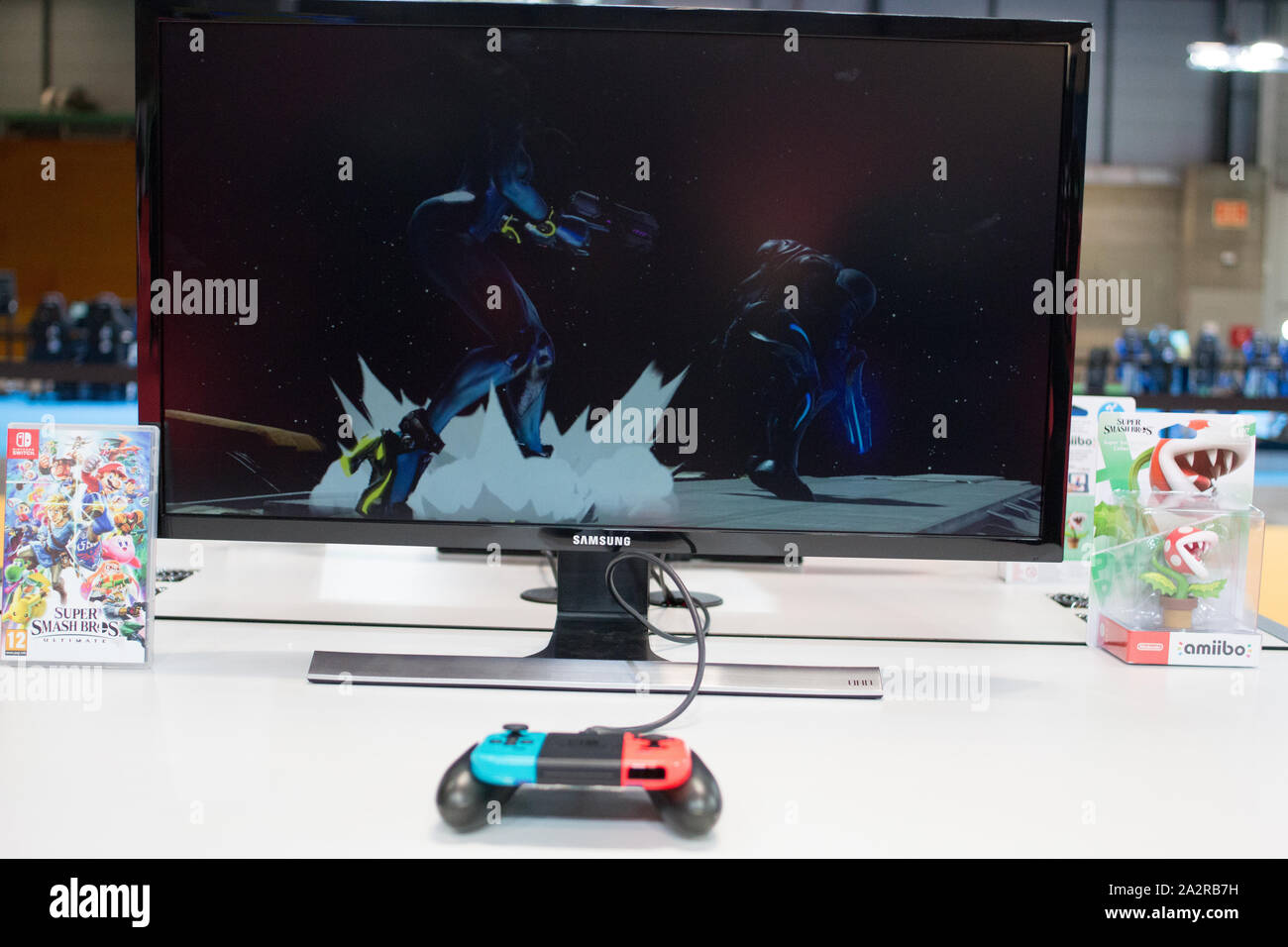 Madrid, Spain. 03rd Oct, 2019. A Nintendo Switch whit Super Smash Bros ...