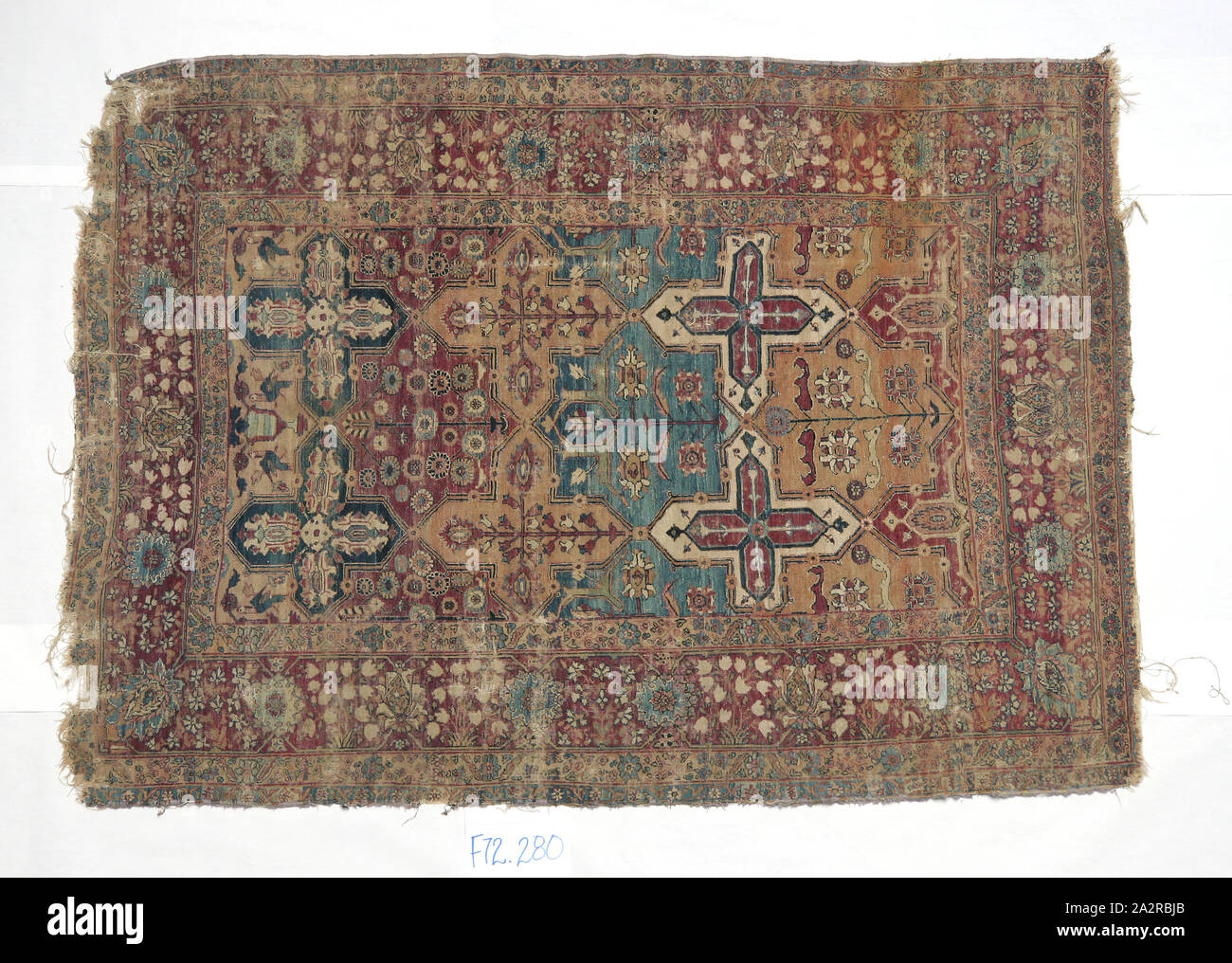 Islamic, Iranian, Carpet with Tile Pattern, c. 1850s, Wool on a cotton ...