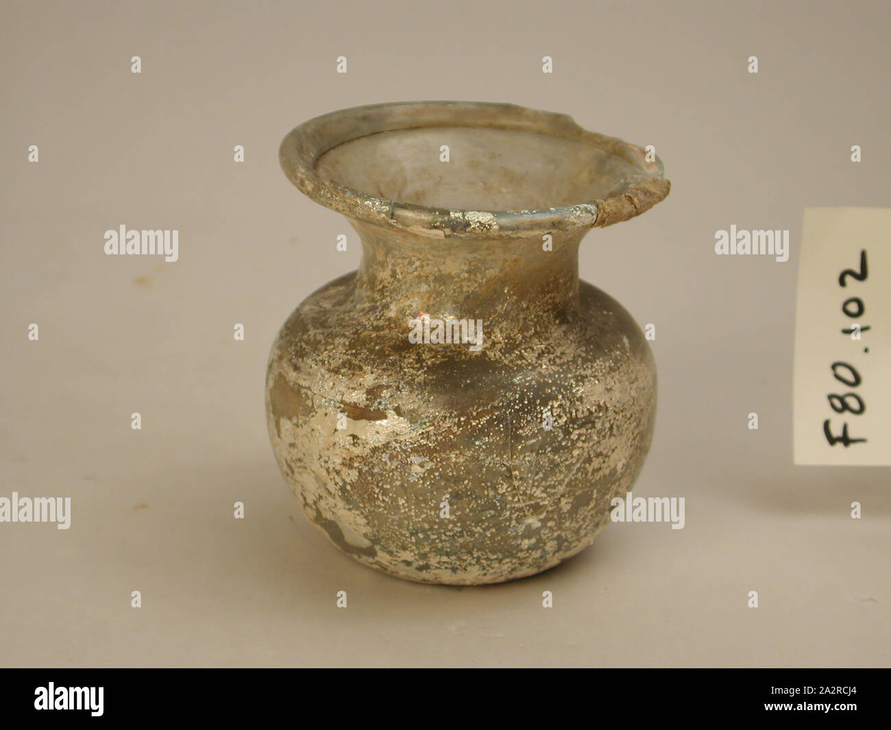 Roman, Jar, 3rd/4th Century AD, Glass, H. 3 1/8 x D. of rim 2 3/4 in ...