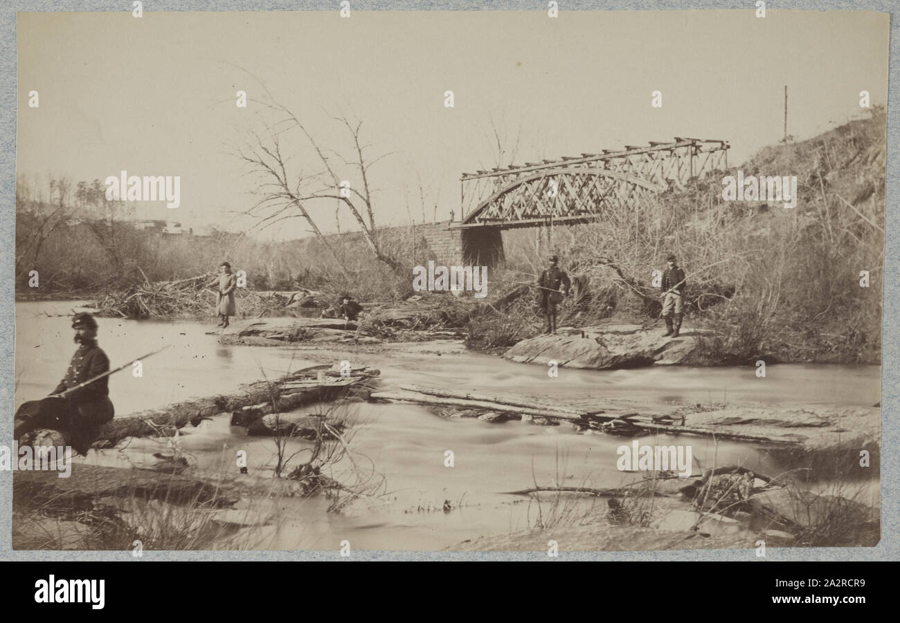 Railroad bridge across Bull Run. O. & A. R.R Stock Photo - Alamy
