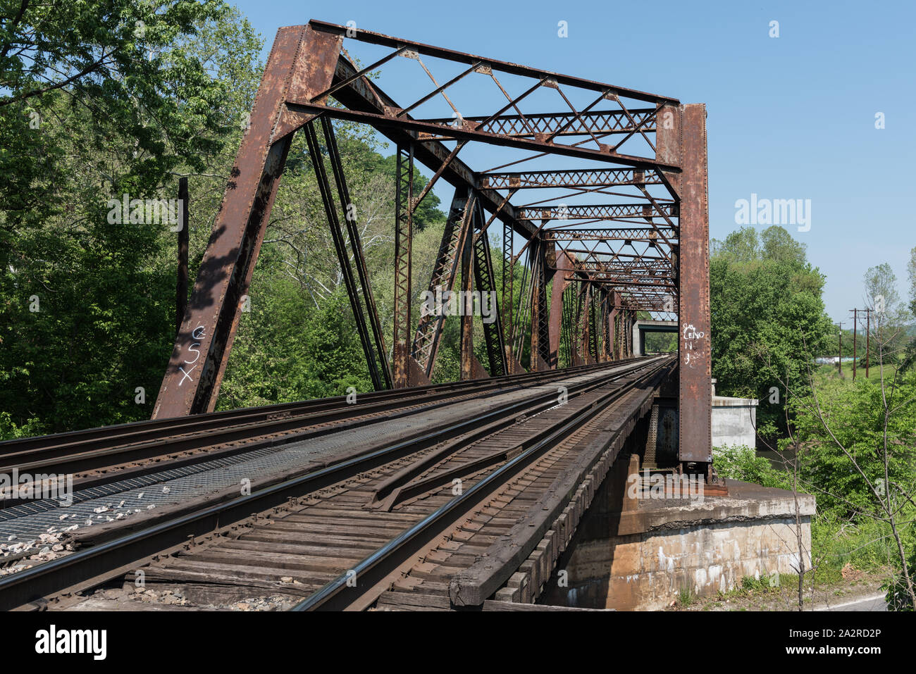 Railroad bridge over the Guyandotte River, Huntington, West Virginia ...