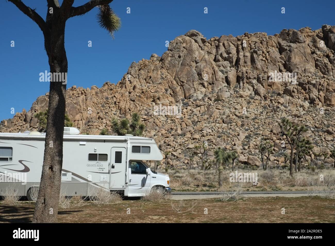 RV in Joshua Tree National Park, California, USA Stock Photo - Alamy