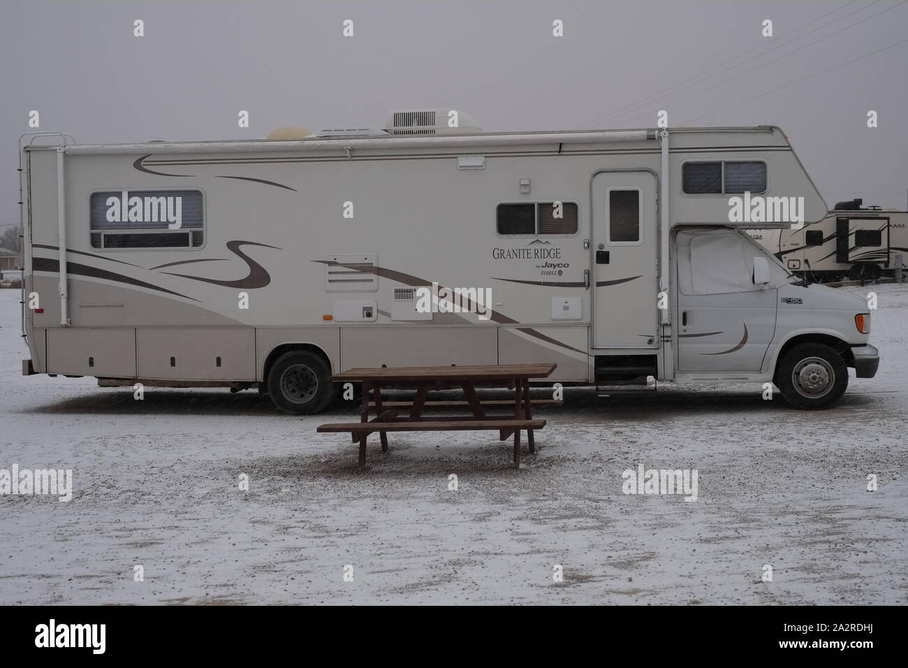 RV in the snow in New Mexico, USA Stock Photo - Alamy