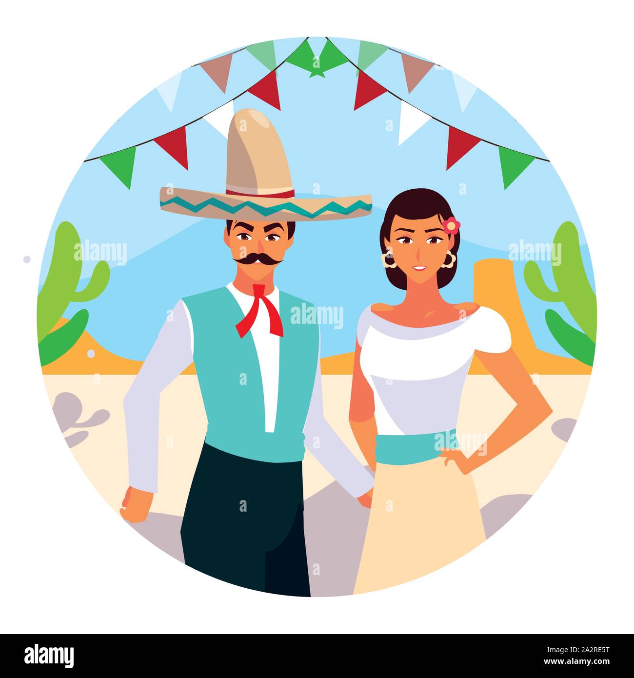 Mexican couple design, Mexico culture tourism landmark latin and party ...
