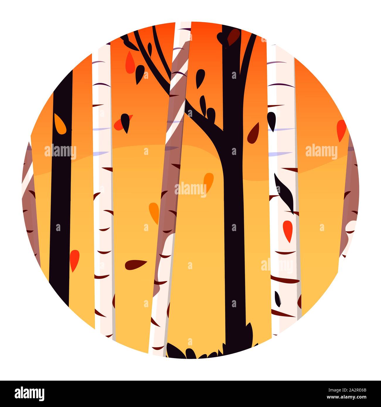 Autumn trees design, season nature ornament garden decoration and ...