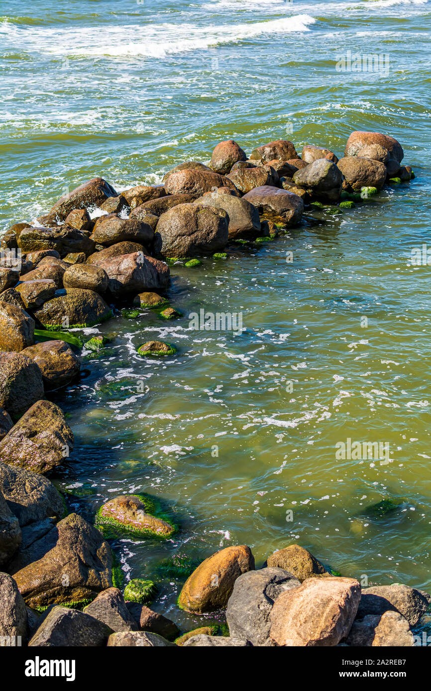 Rock stone boulders breakwater hi-res stock photography and images - Alamy