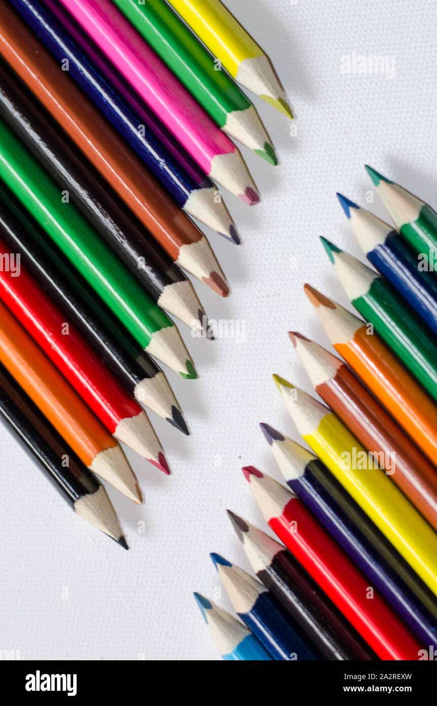 Group of colored pencils hi-res stock photography and images - Alamy