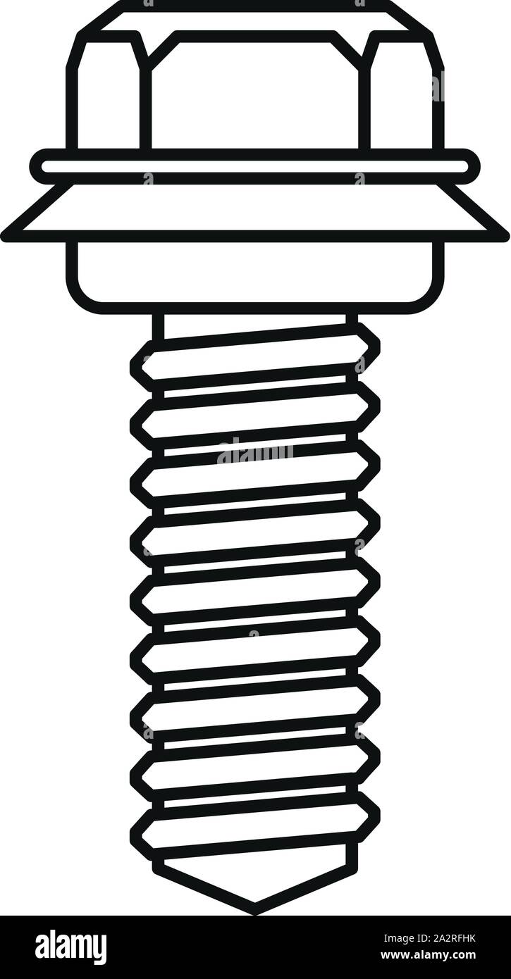 Furniture screw bolt icon. Outline furniture screw bolt vector icon for ...