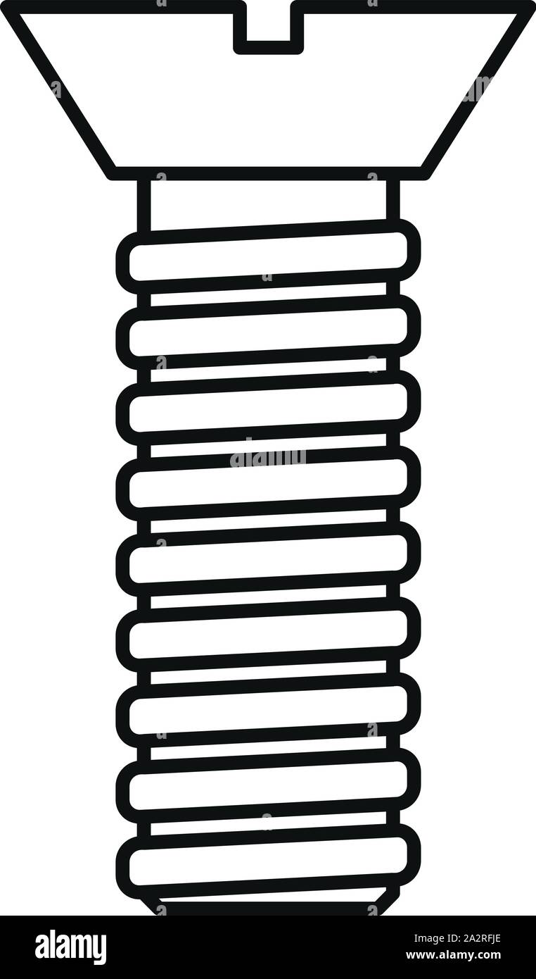 Metal bolt icon. Outline metal bolt vector icon for web design isolated ...