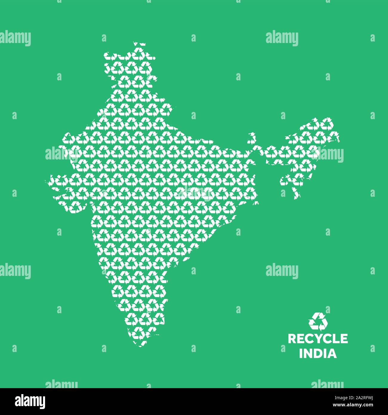 India map made from recycling symbol. Environmental concept Stock ...