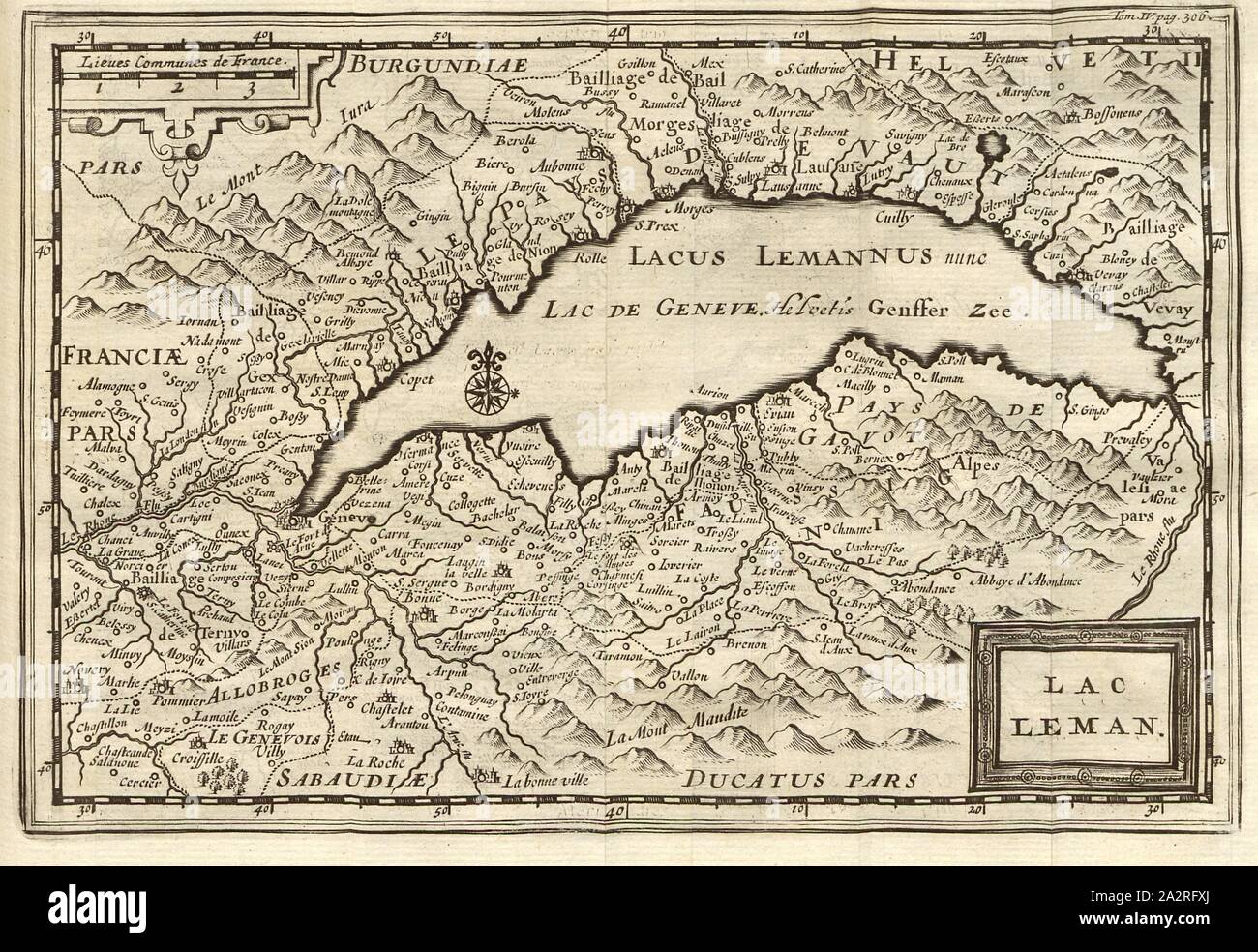 Lake Geneva, Map of Lake Geneva (Lac Léman) and surroundings, p. 306 ...