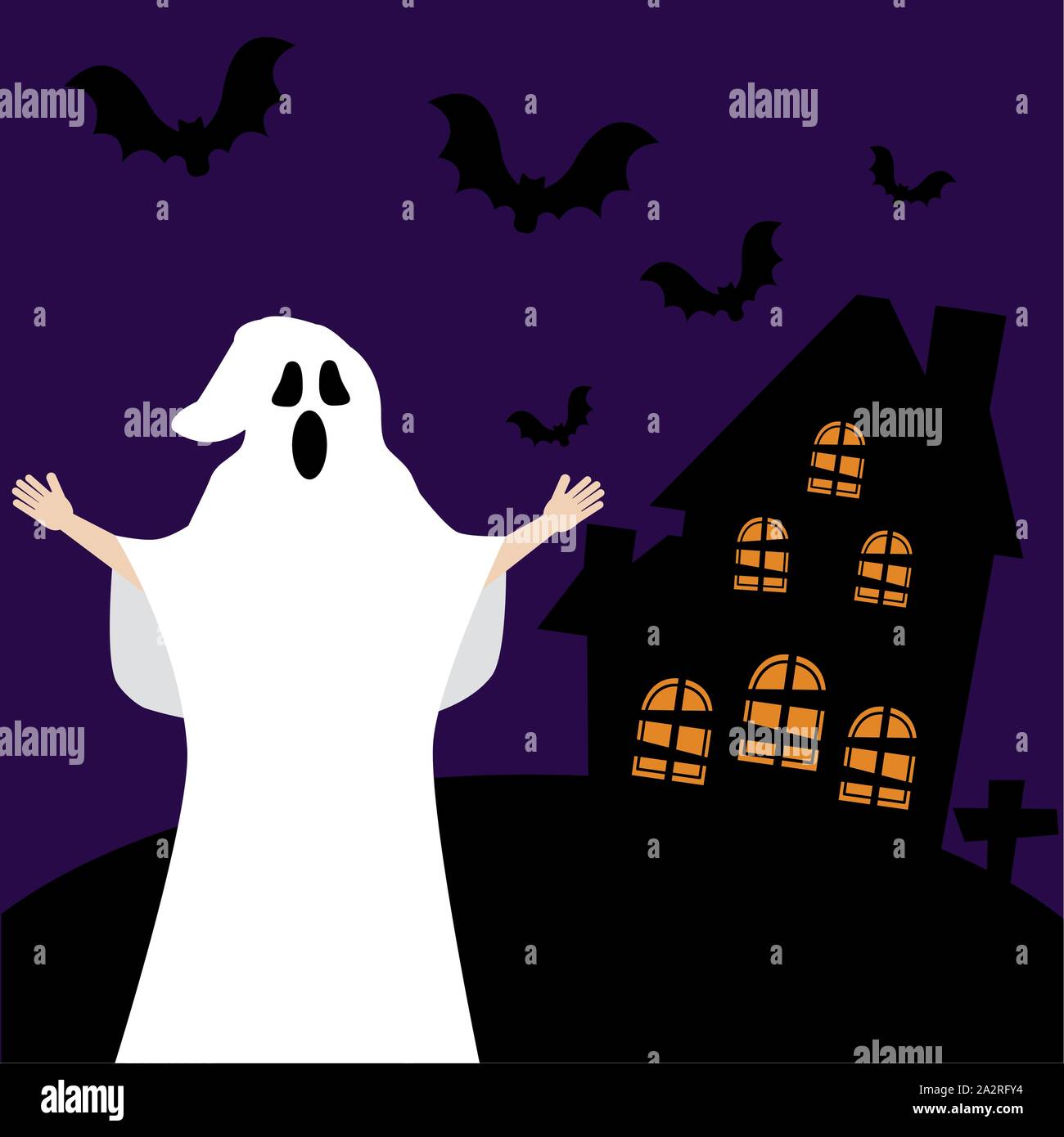 young man disguised of ghost avatar character Stock Vector Image & Art ...