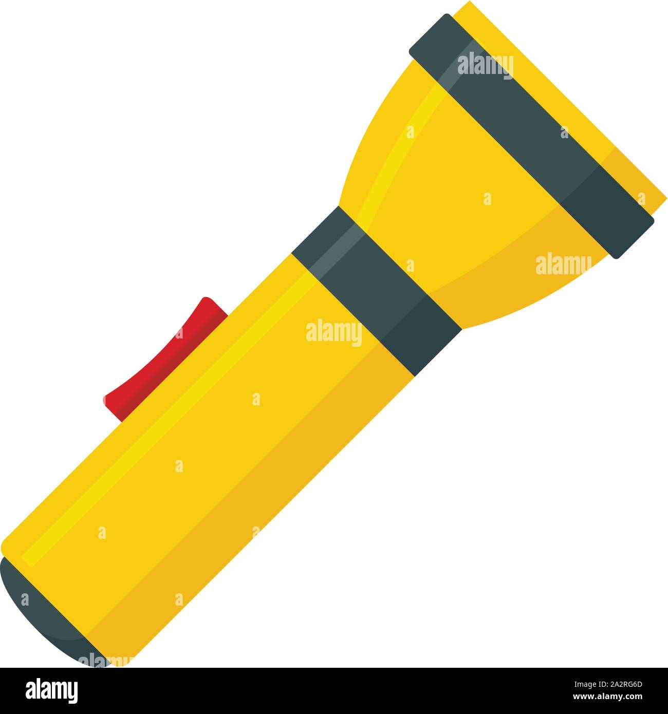 Yellow flashlight icon. Flat illustration of yellow flashlight vector ...