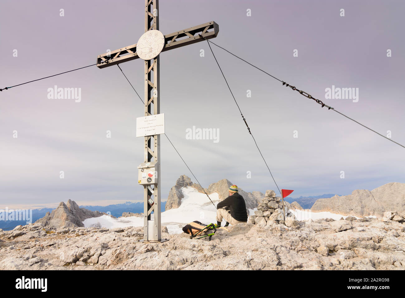 Dachstein Mountains: summit Hoher Dachstein, Hallstätter Glacier, from ...