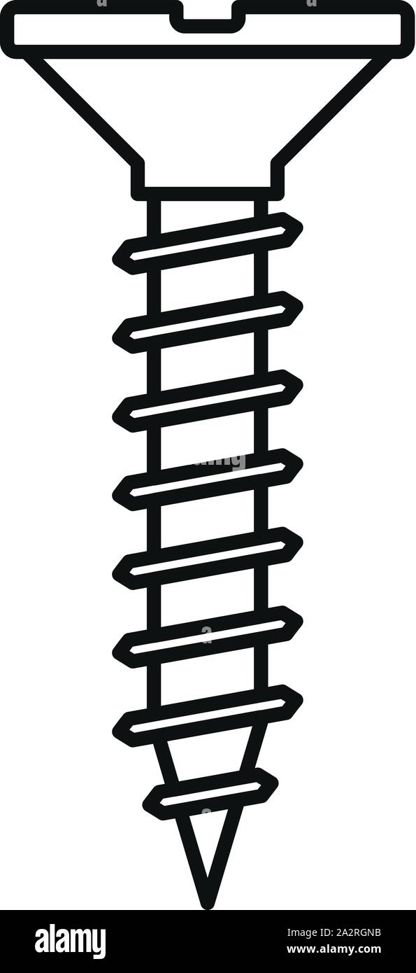 Screw-bolt nut icon. Outline screw-bolt nut vector icon for web design ...