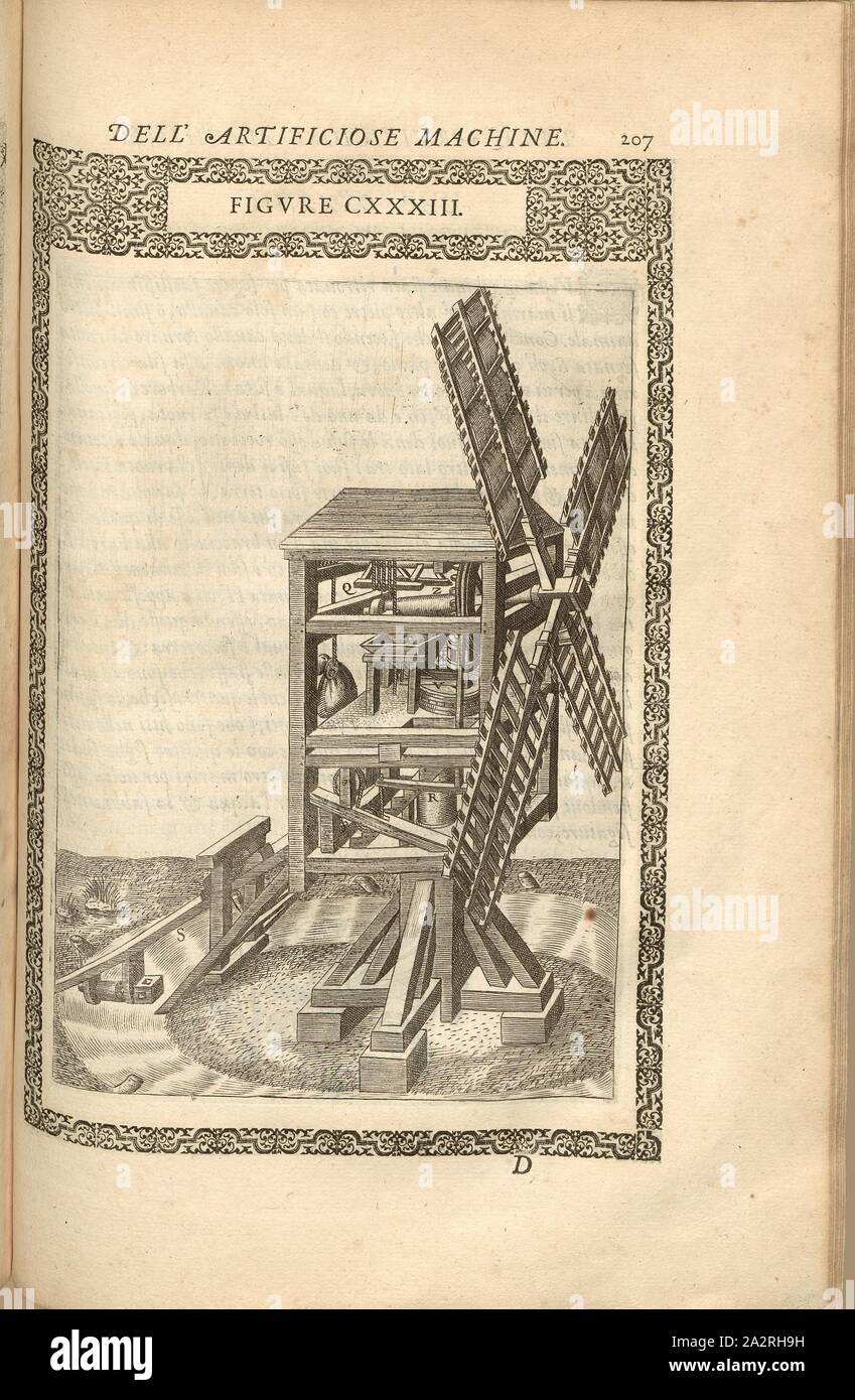 Windmühle (2), Operation of a Windmill, Copper Engraving, Fig. CXXXIII ...