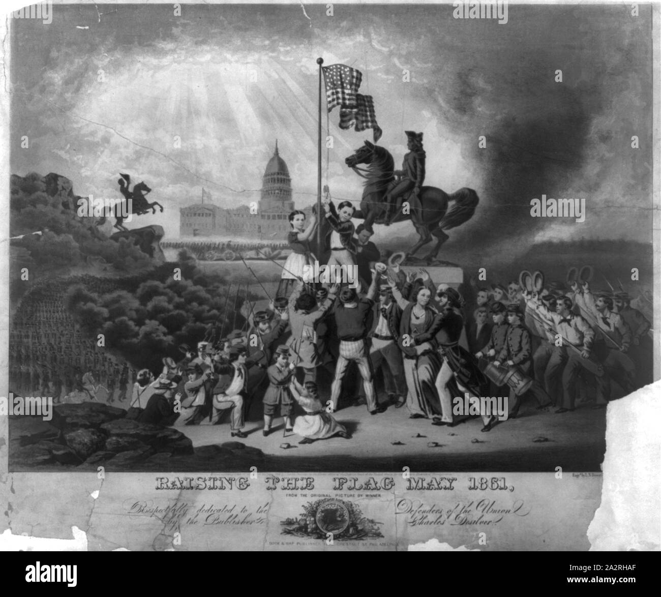 Usa battle flag Black and White Stock Photos & Images - Alamy