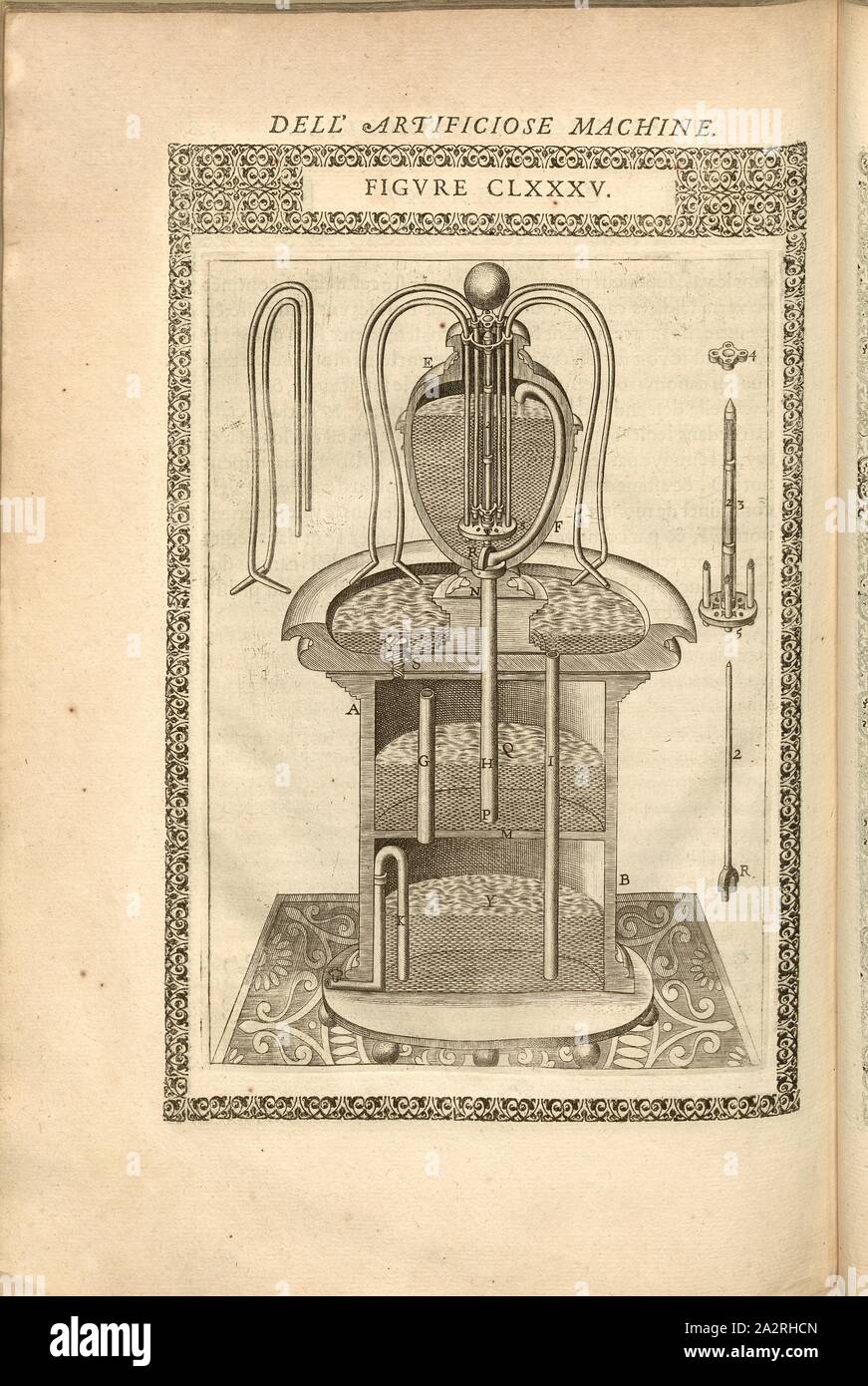 Brunnen (2), How a fountain works in cross section, copperplate ...