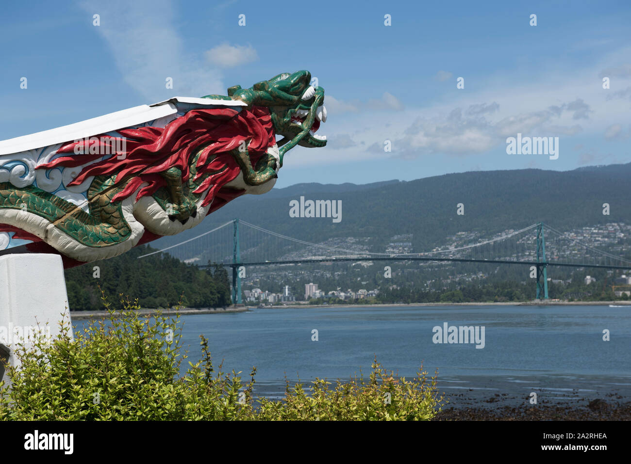 Replica of figurehead of the SS Empress of Japan with the Lions Gate ...