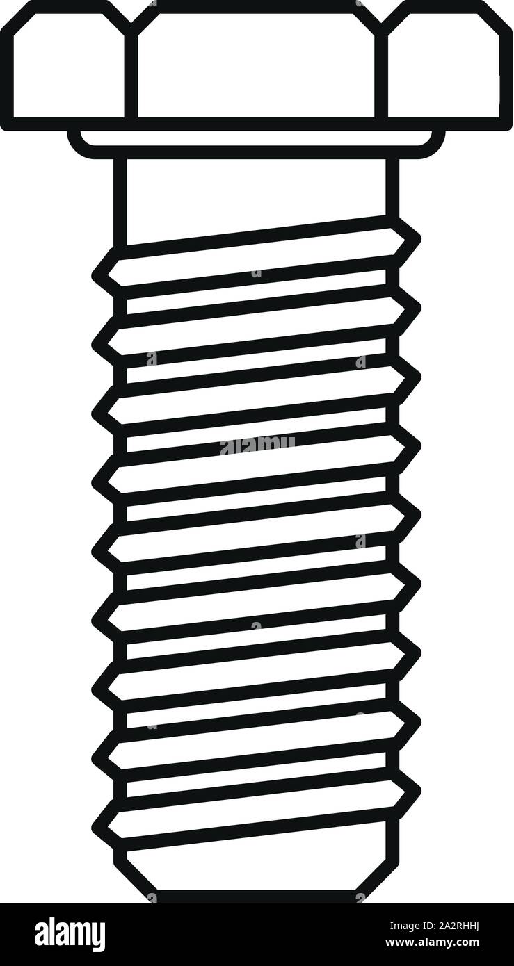 Carpentry screw bolt icon. Outline carpentry screw bolt vector icon for ...