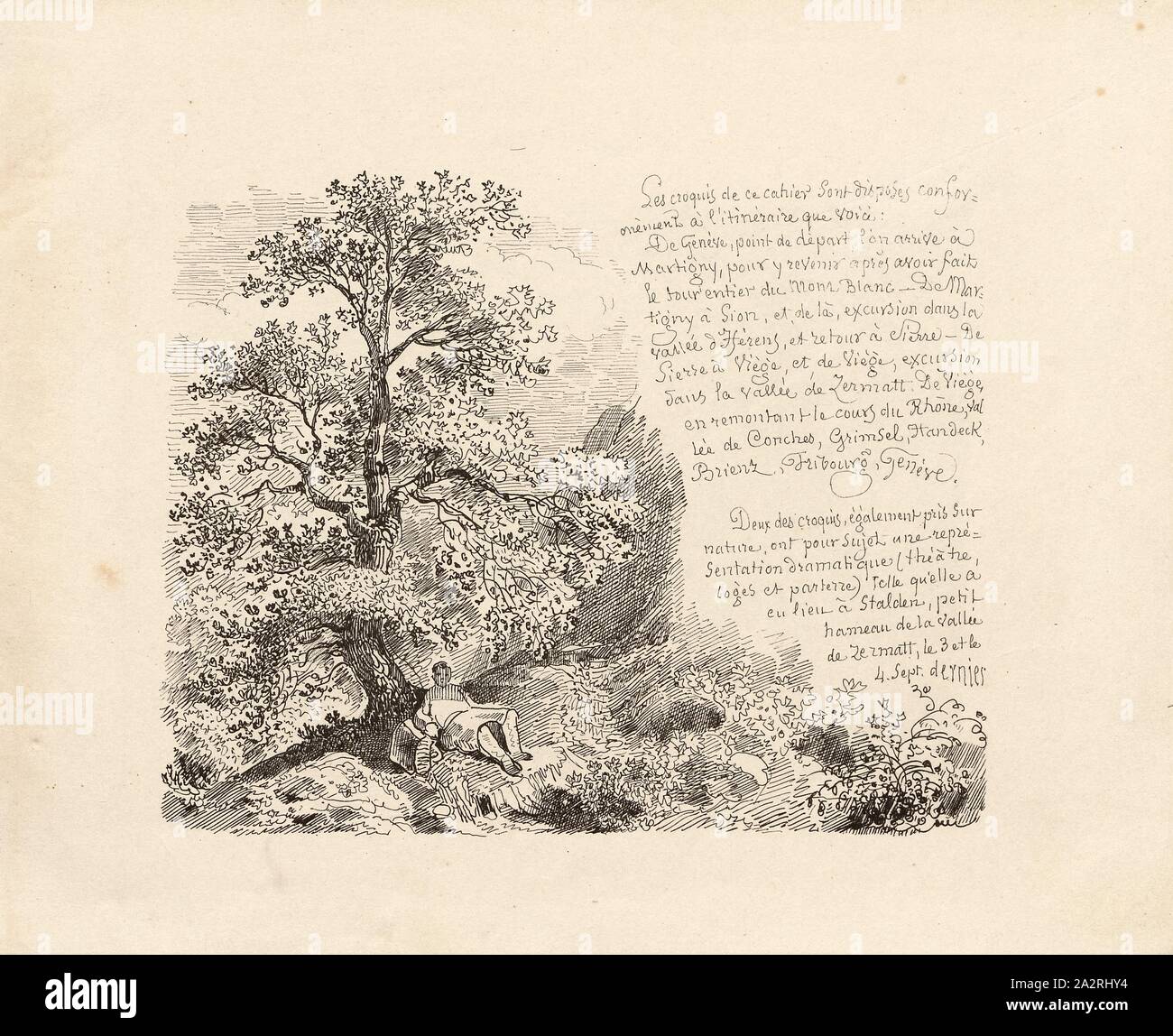 landscape sketch, Landscape in Stalden, S. 5, Toepffer, Rodolphe, 1843 ...