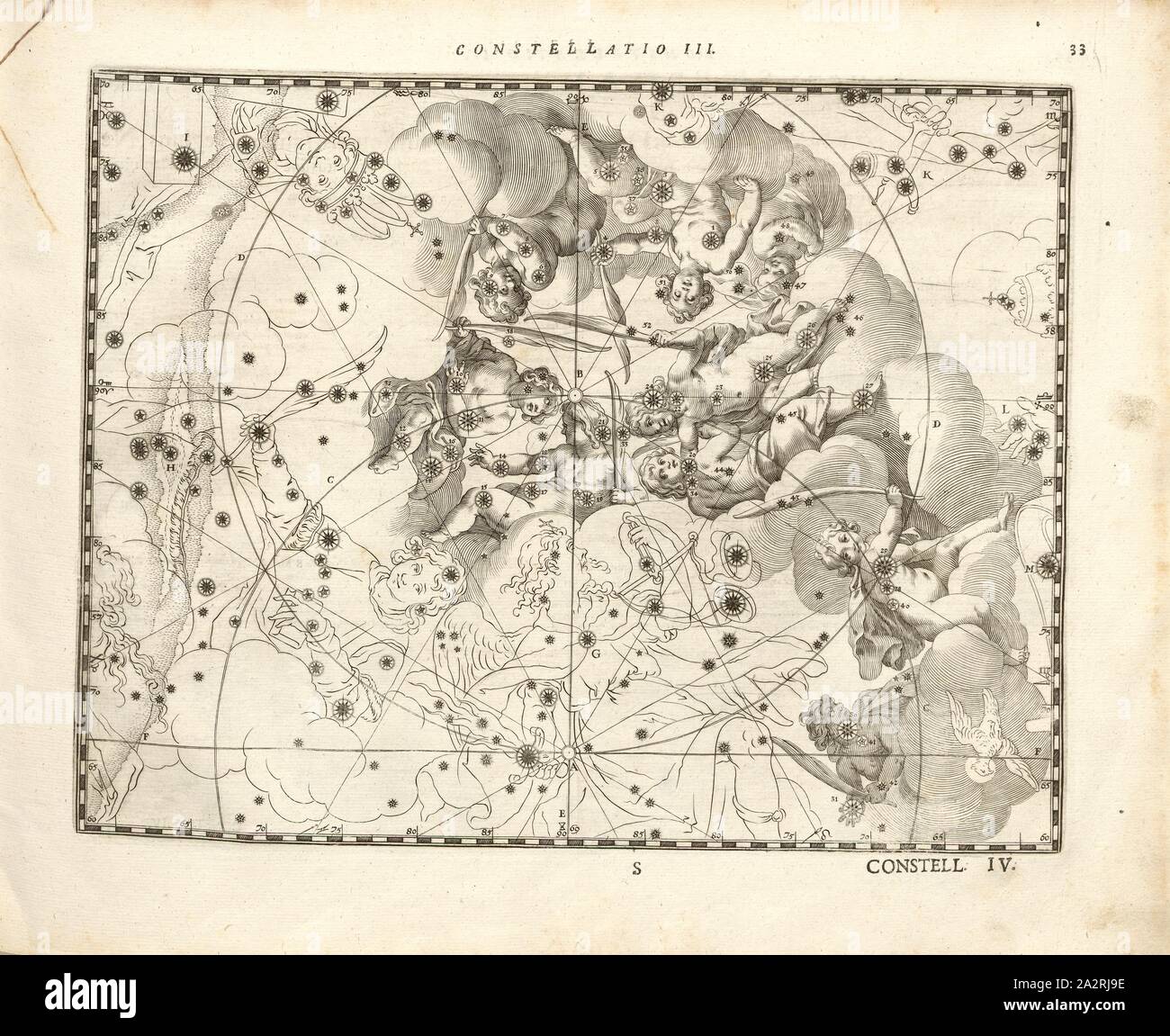 Draco, Constellation Dragon, Constellation III, p. 33, Bayer, Johann ...