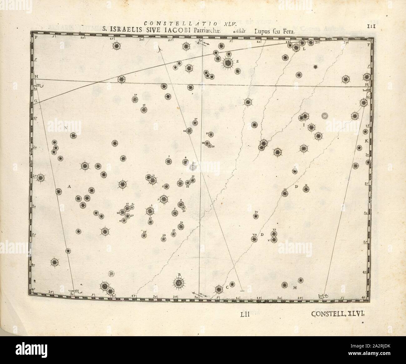 Lupus, Constellation Wolf, Constellatio XLV, p. 111, Bayer, Johann ...