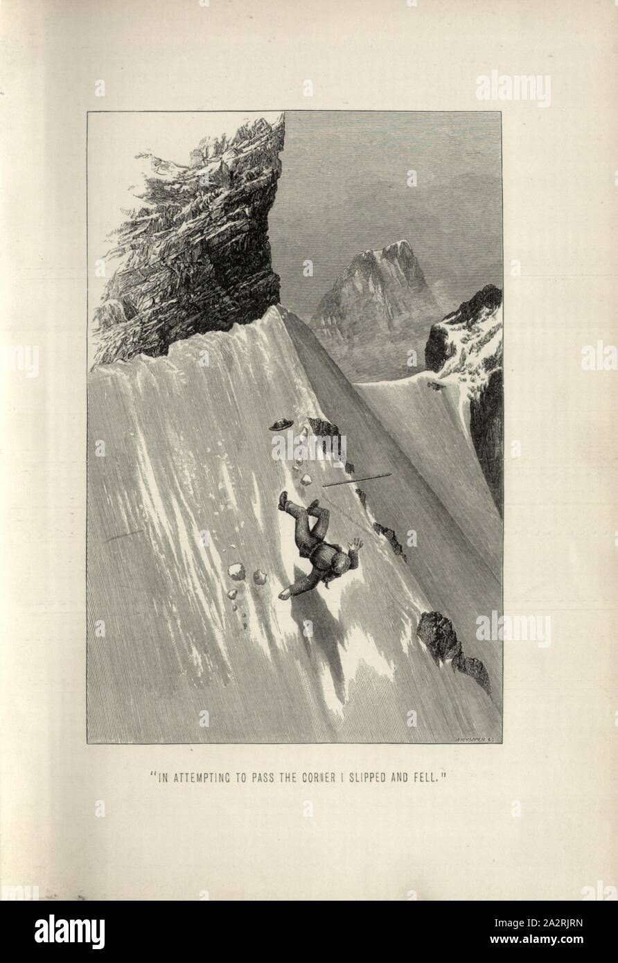 Edward whymper slips out attempting hi-res stock photography and images ...