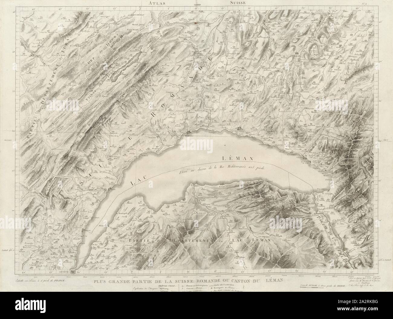 Map of lake geneva hi-res stock photography and images - Alamy