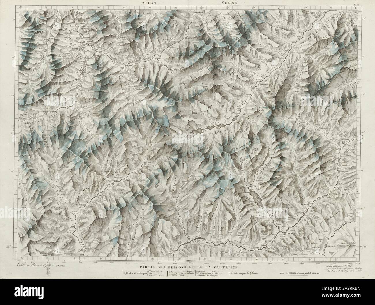 Part of Grisons and Valtellina, Map of parts of Grisons and Valtellina ...