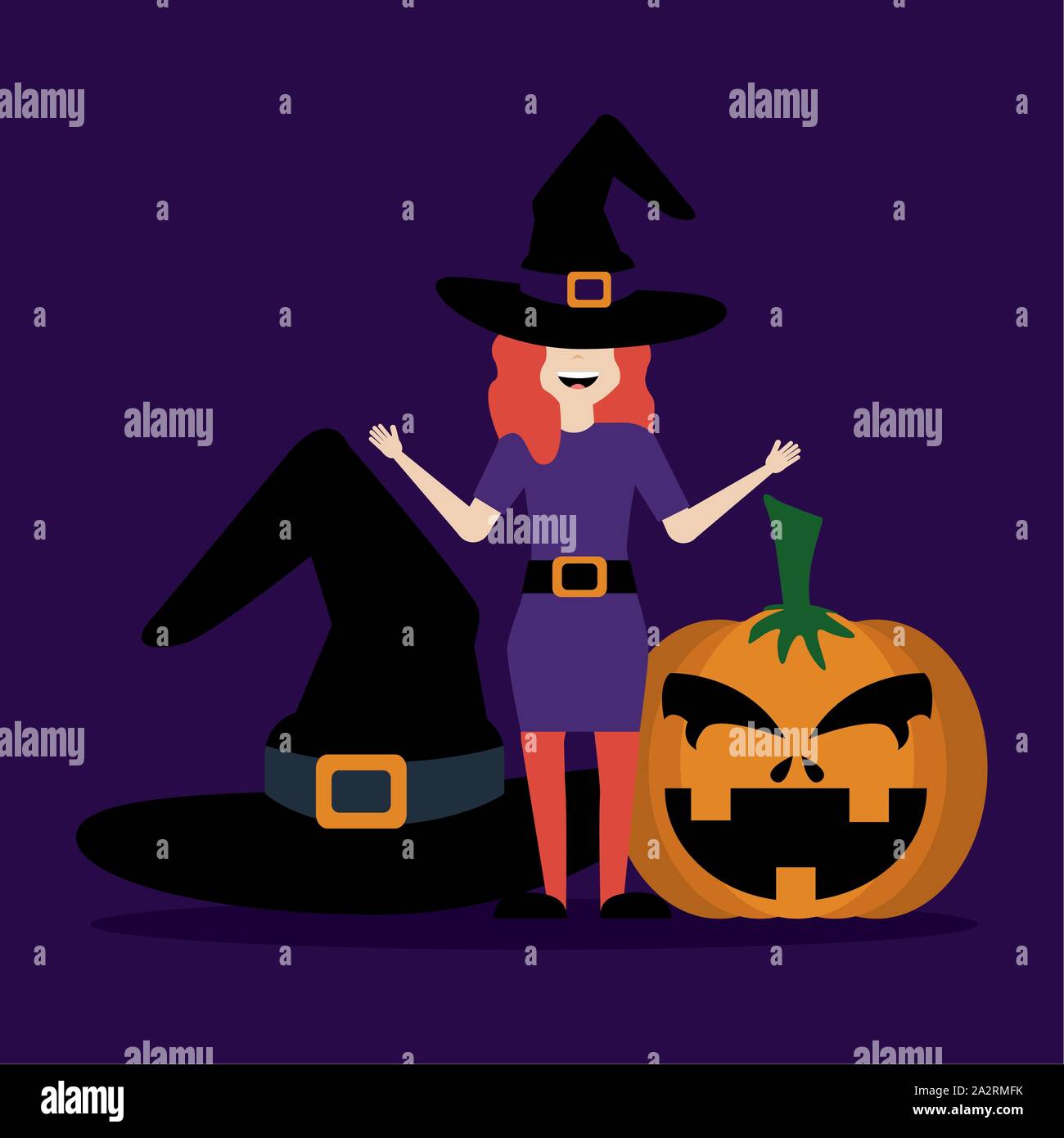 young woman disguised of witch Stock Vector Image & Art - Alamy