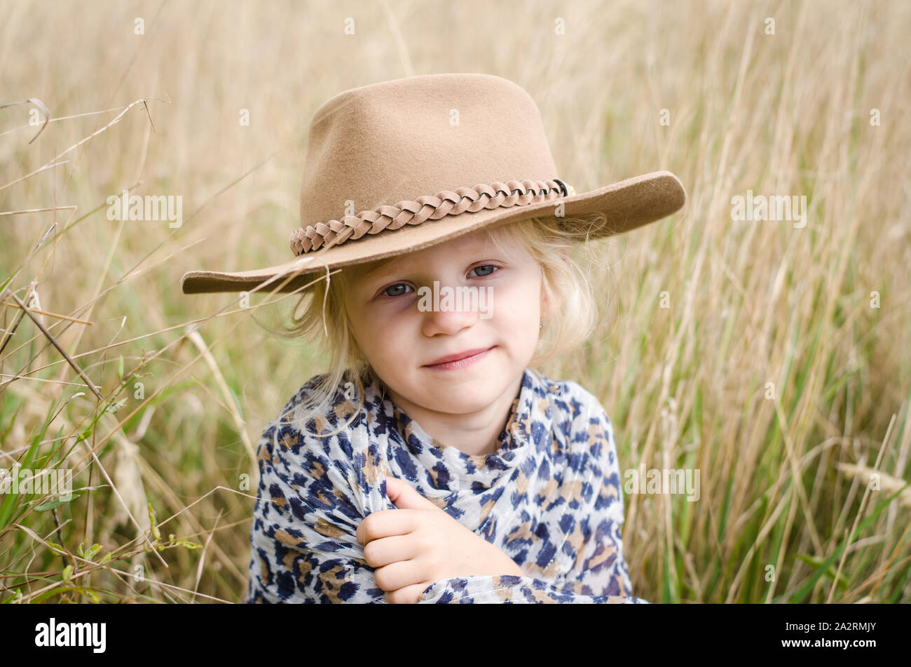 beautiful girl in autumn meadow portrait Stock Photo - Alamy