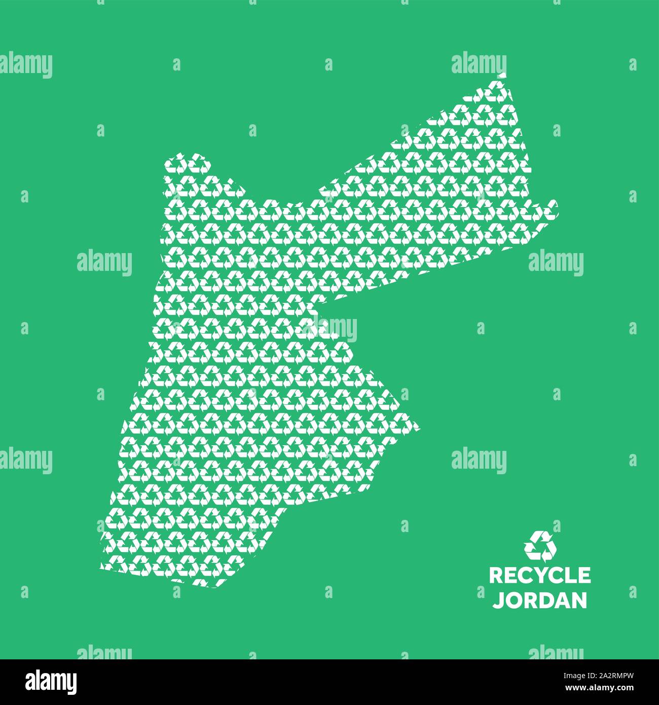 Jordan map made from recycling symbol. Environmental concept Stock ...