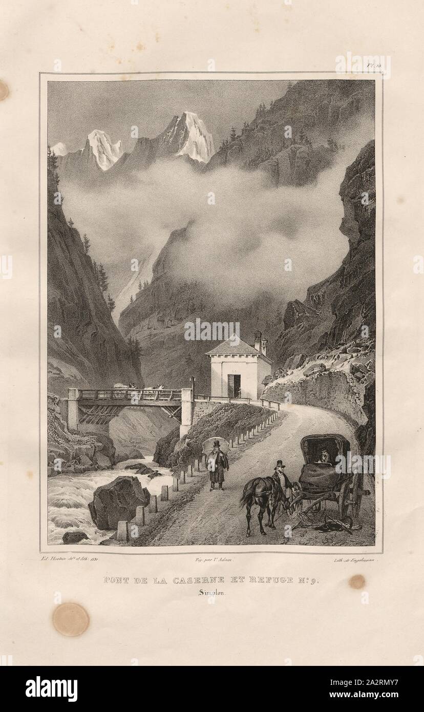 Caserne Bridge and refuge no. 9. Simplon, Bridge on the Simplon Pass ...