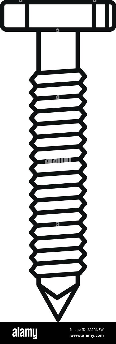 Screw-bolt head icon. Outline screw-bolt head vector icon for web ...